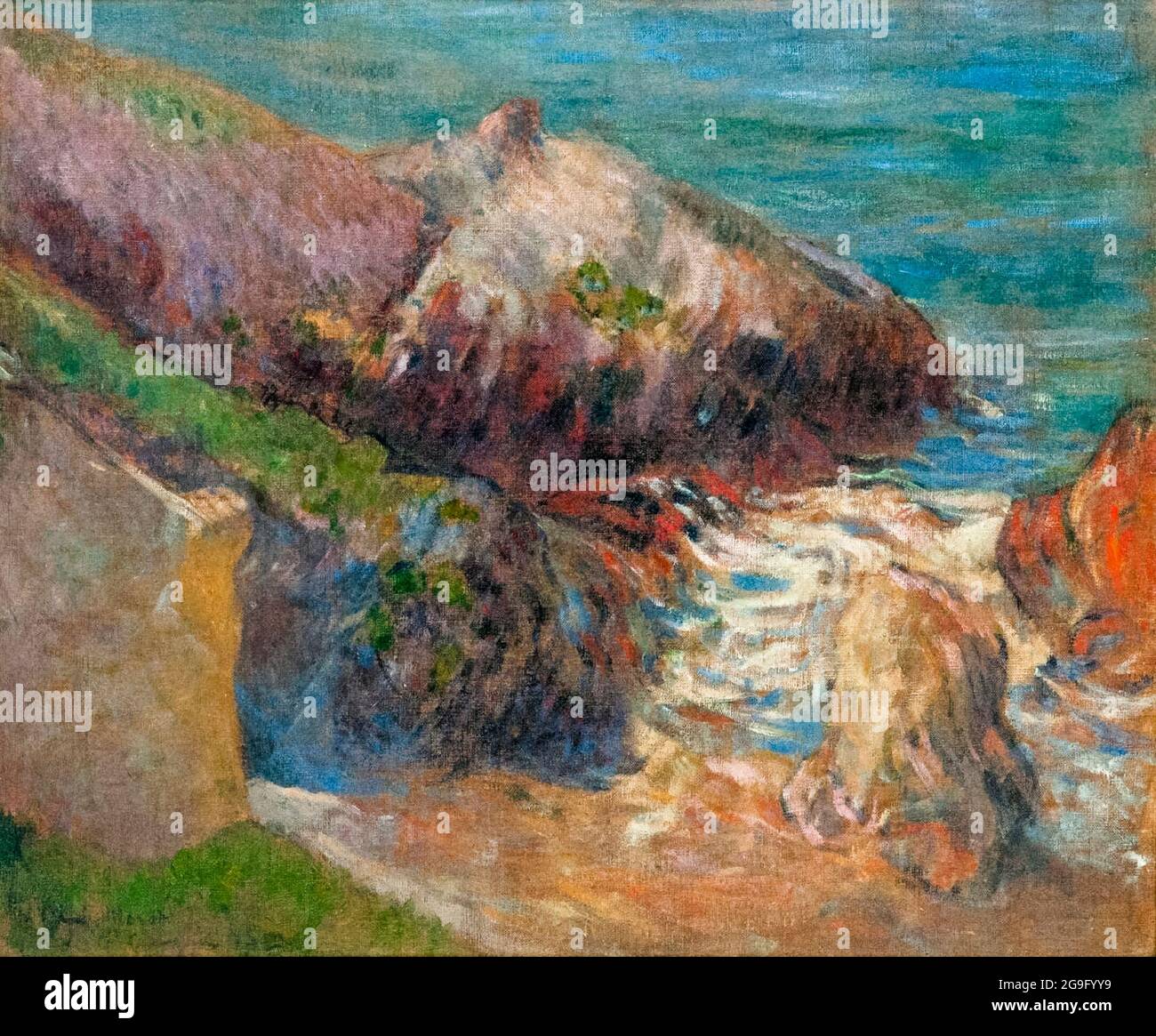 Paul Gauguin, Rocks on the Coast, landscape painting, 1888 Stock Photo ...