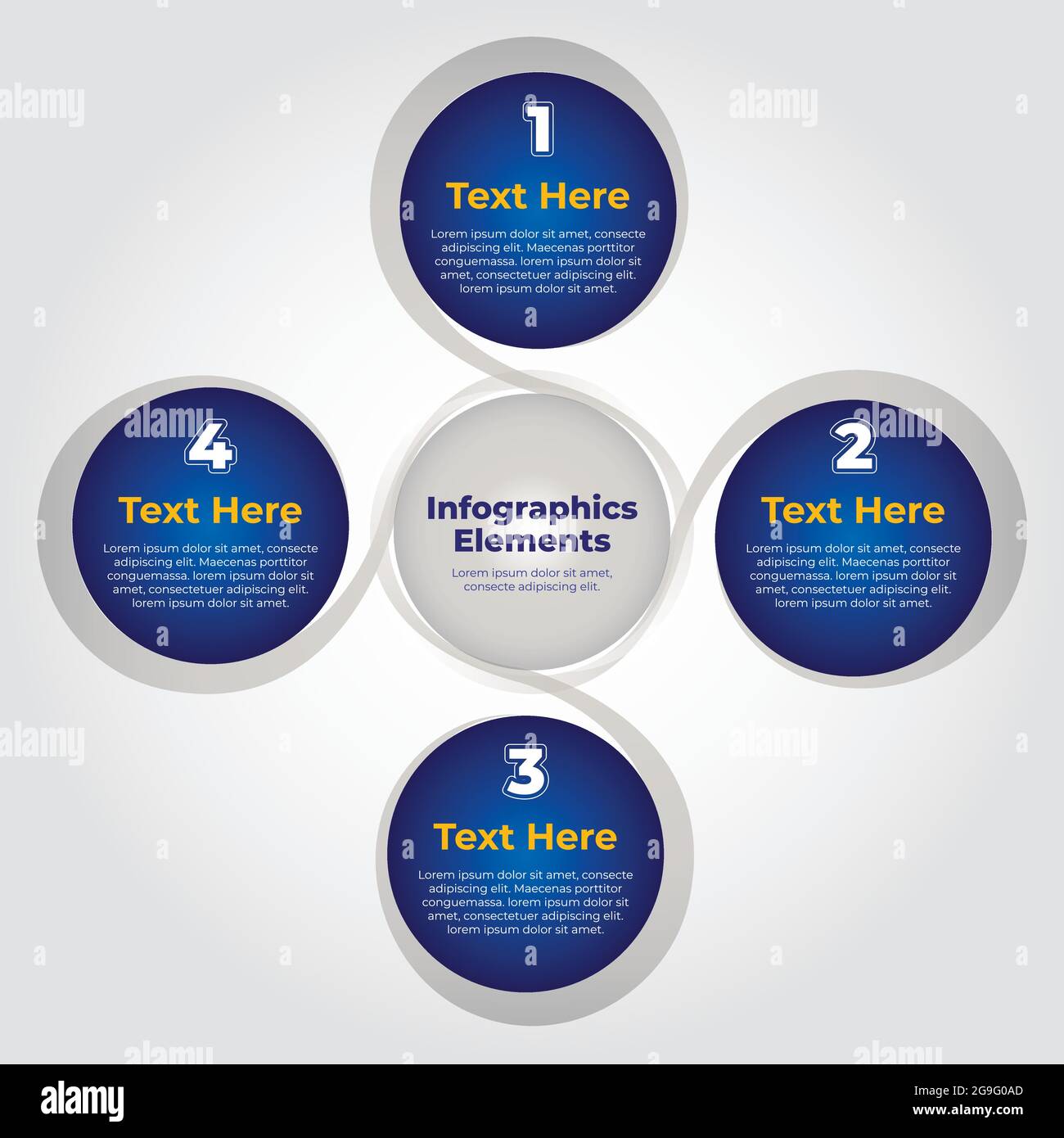 Infographic colorful template with four steps for success in circle ...