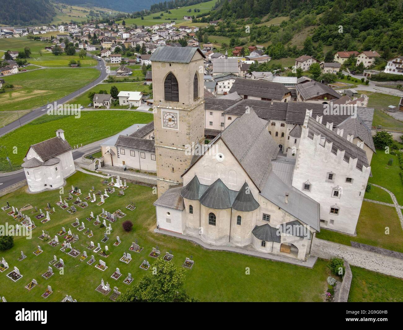 Benedictine Convent of St. John in Mustair on the Swiss alps, Unesco ...