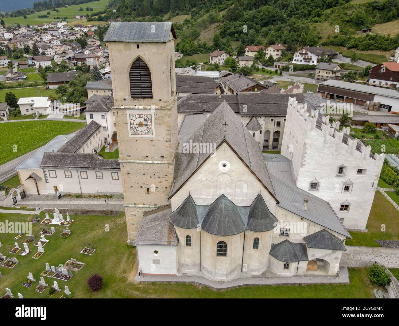Benedictine Convent of St. John in Mustair on the Swiss alps, Unesco ...
