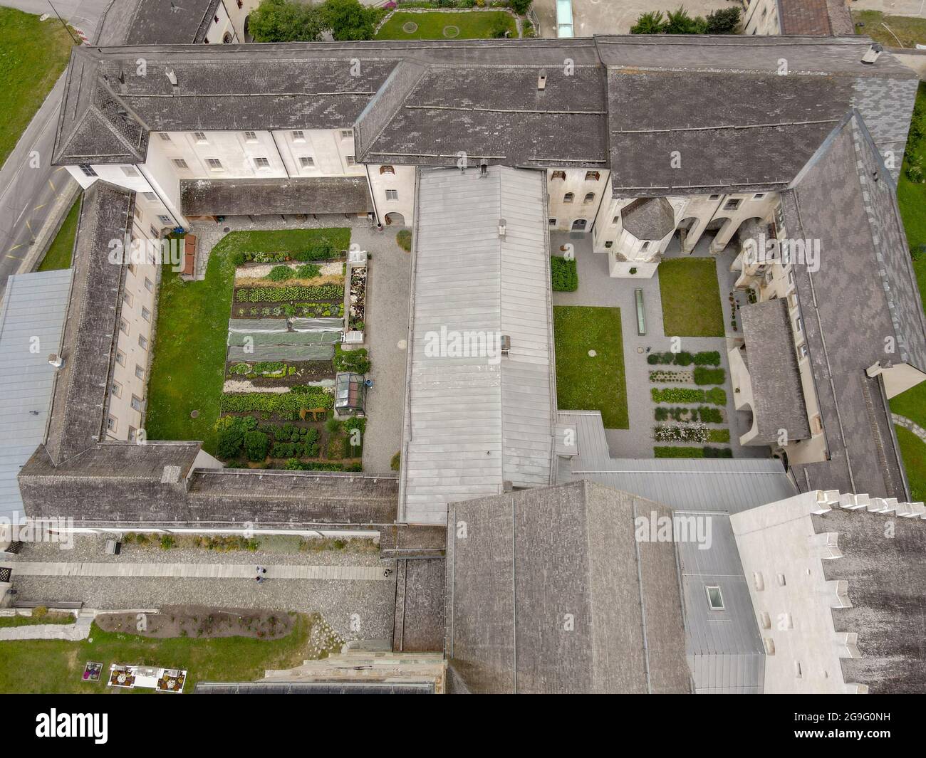 Benedictine Convent of St. John in Mustair on the Swiss alps, Unesco ...