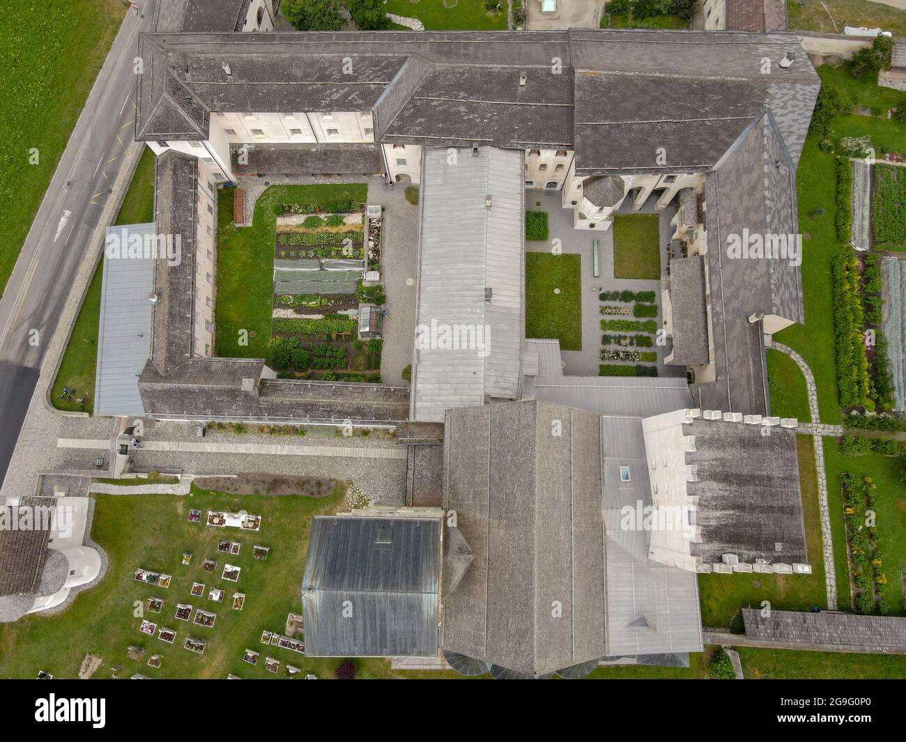 Benedictine Convent of St. John in Mustair on the Swiss alps, Unesco ...