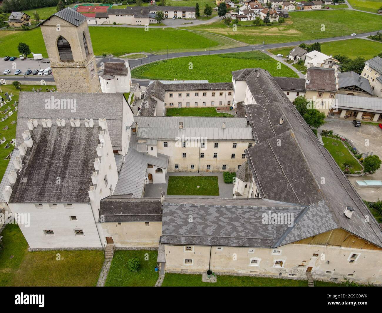 Benedictine Convent of St. John in Mustair on the Swiss alps, Unesco ...