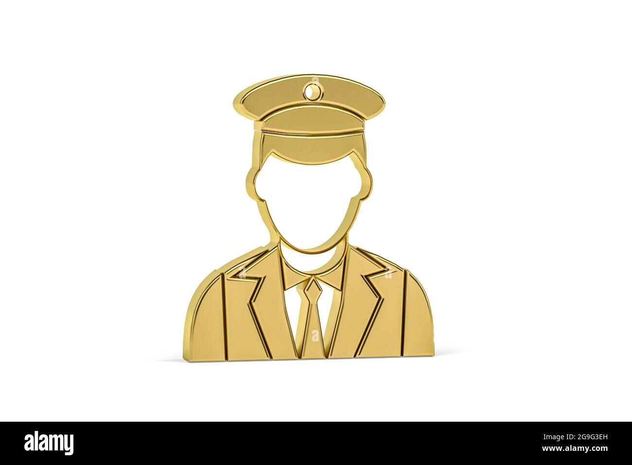 Golden 3d train driver icon isolated on white background - 3D render ...