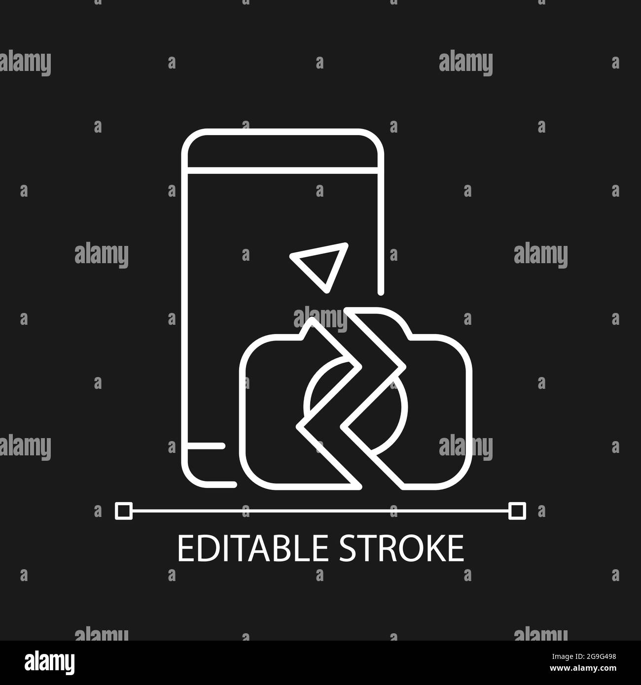 Camera not working white linear icon for dark theme Stock Vector Image ...