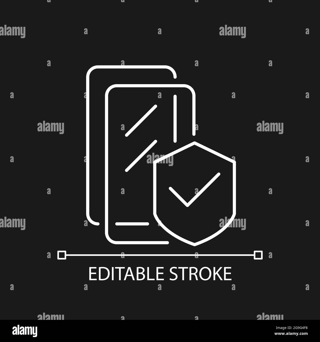 Screen protectors white linear icon for dark theme Stock Vector Image ...
