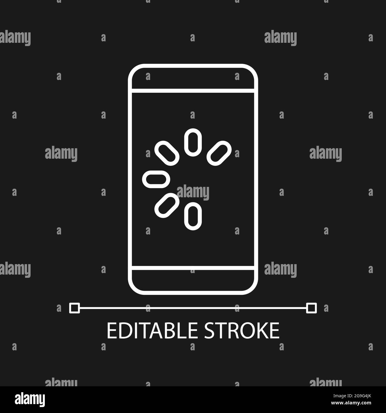 Slow phone white linear icon for dark theme Stock Vector Image & Art ...