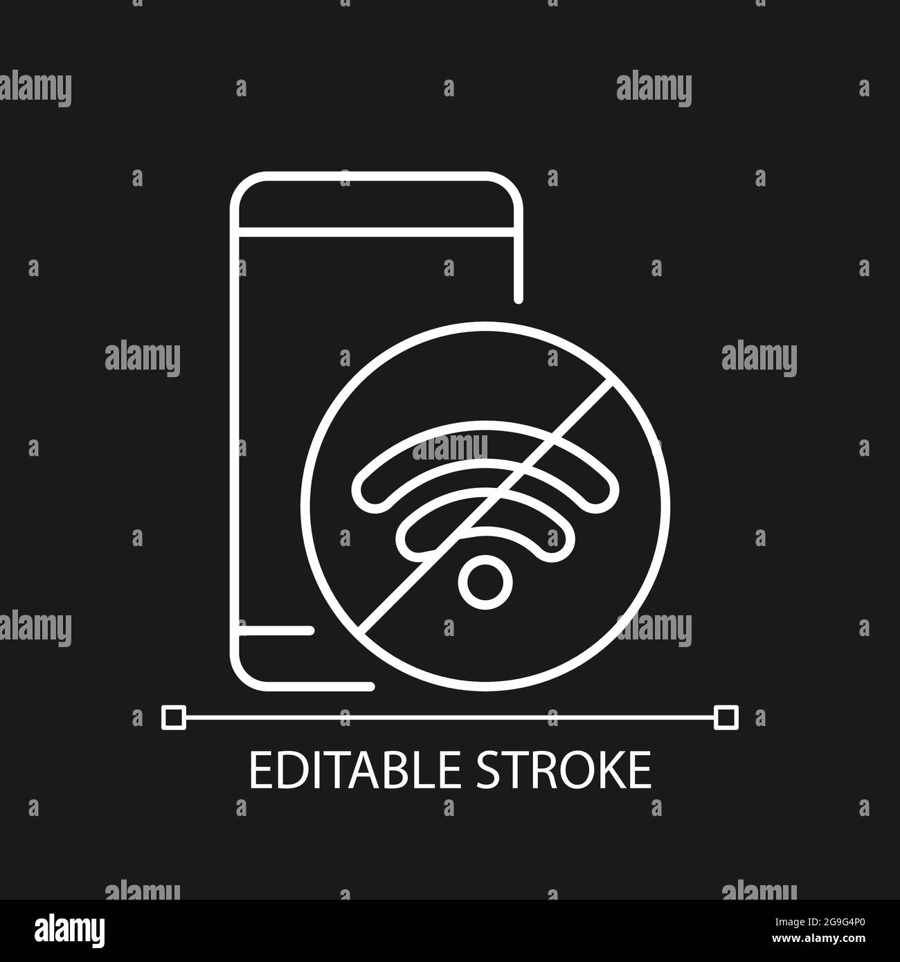 Internet connection issues white linear icon for dark theme Stock ...