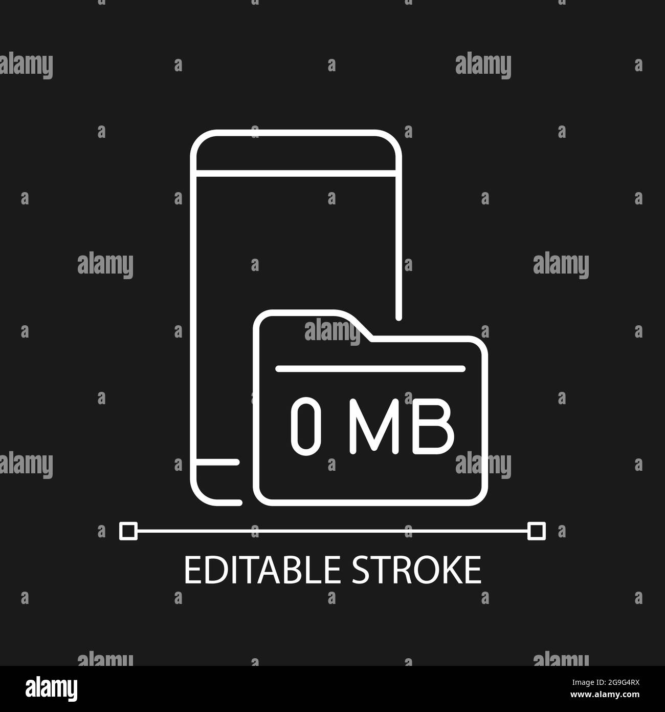 Full storage space white linear icon for dark theme Stock Vector Image ...