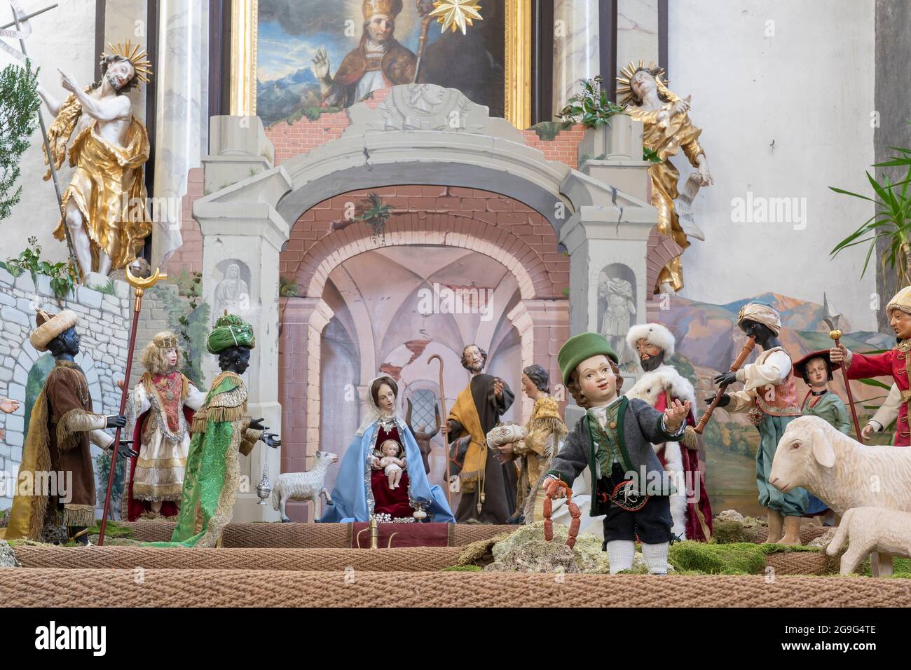 The Christmas crib (baroque nativity scene) in the collegiate church in ...