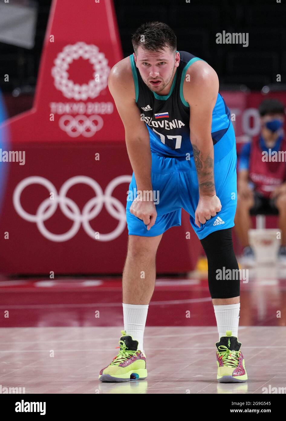 (210726) -- TOKYO, July 26, 2021 (Xinhua) -- Luka Doncic of Slovenia is ...