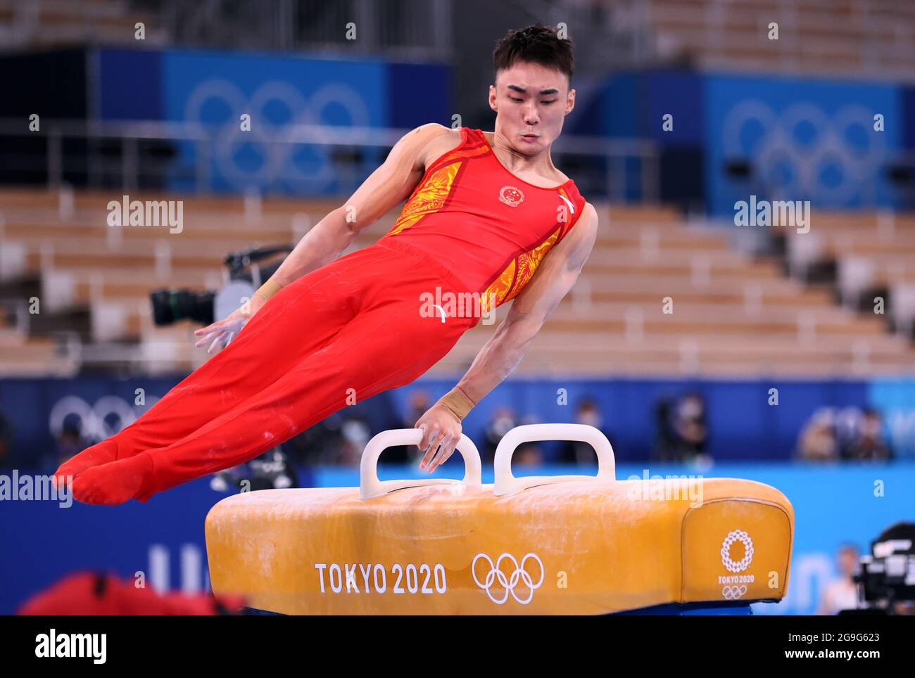 Tokyo, Japan. 26th July, 2021. Sun Wei of China competes in the pommel ...
