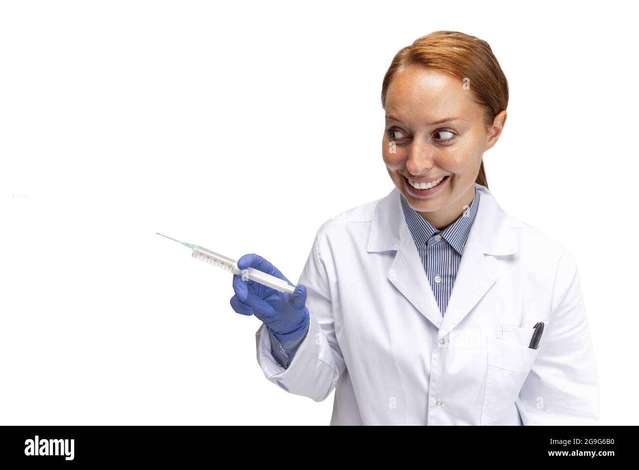 Portrait of doctor, therapeutic or medical advisor at work. Funny meme ...