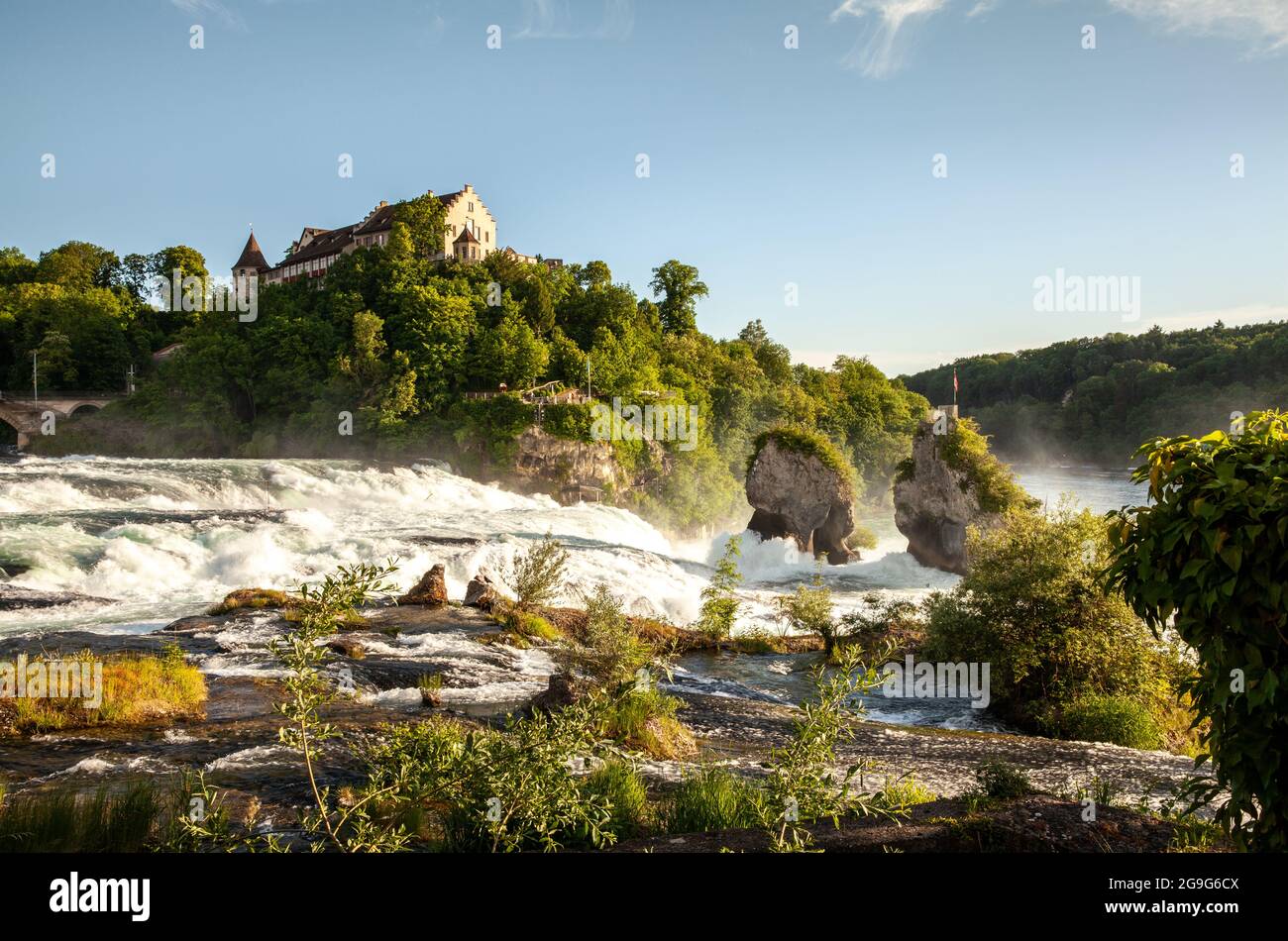 Rhine Falls and Laufen Castle in Schaffhausen, swiss country Stock ...