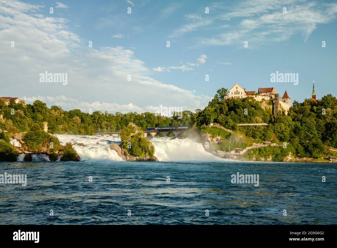 Rhine Falls and Laufen Castle in Schaffhausen, swiss country Stock ...