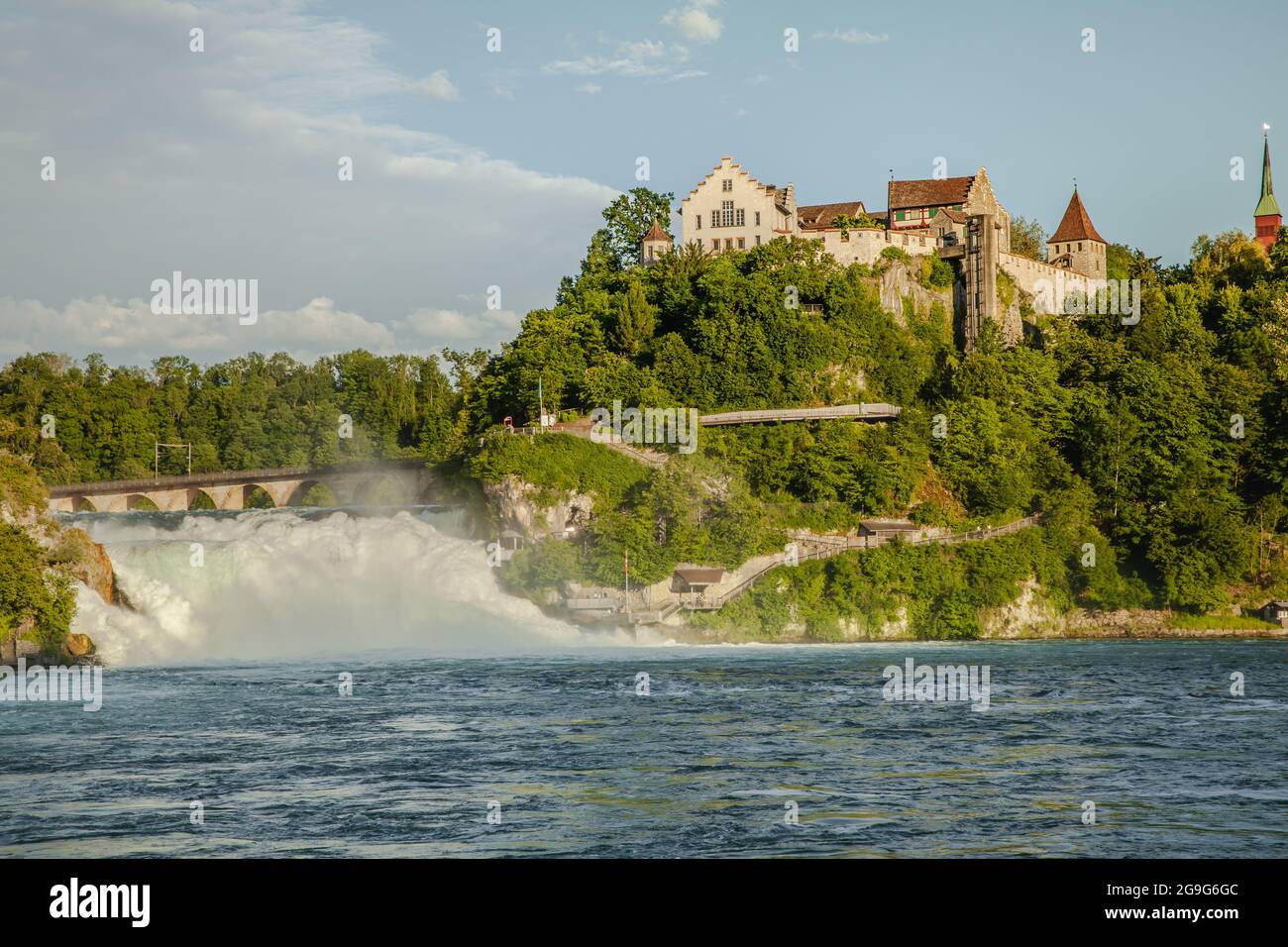 Rhine Falls and Laufen Castle in Schaffhausen, swiss country Stock ...