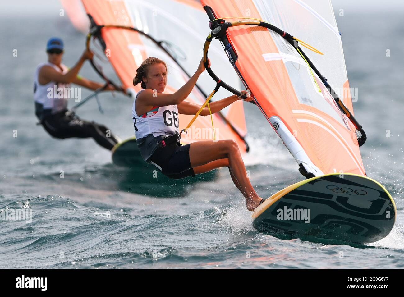 Kanagawa, Japan. 26th July, 2021. Emma Wilson (front) of Britain ...