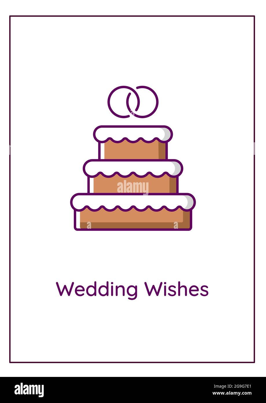Wedding wishes greeting card with color icon element Stock Vector Image ...