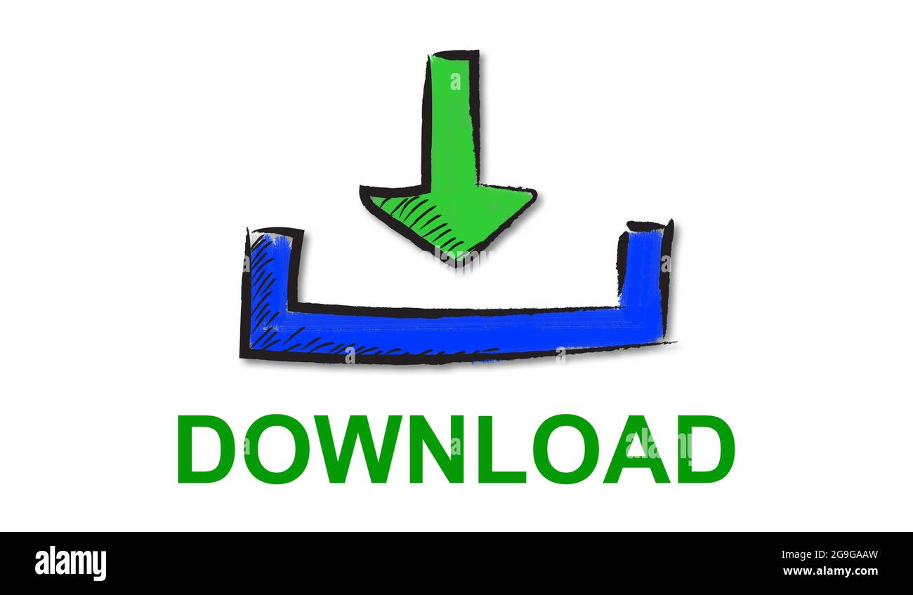 Illustration of a download concept Stock Photo - Alamy