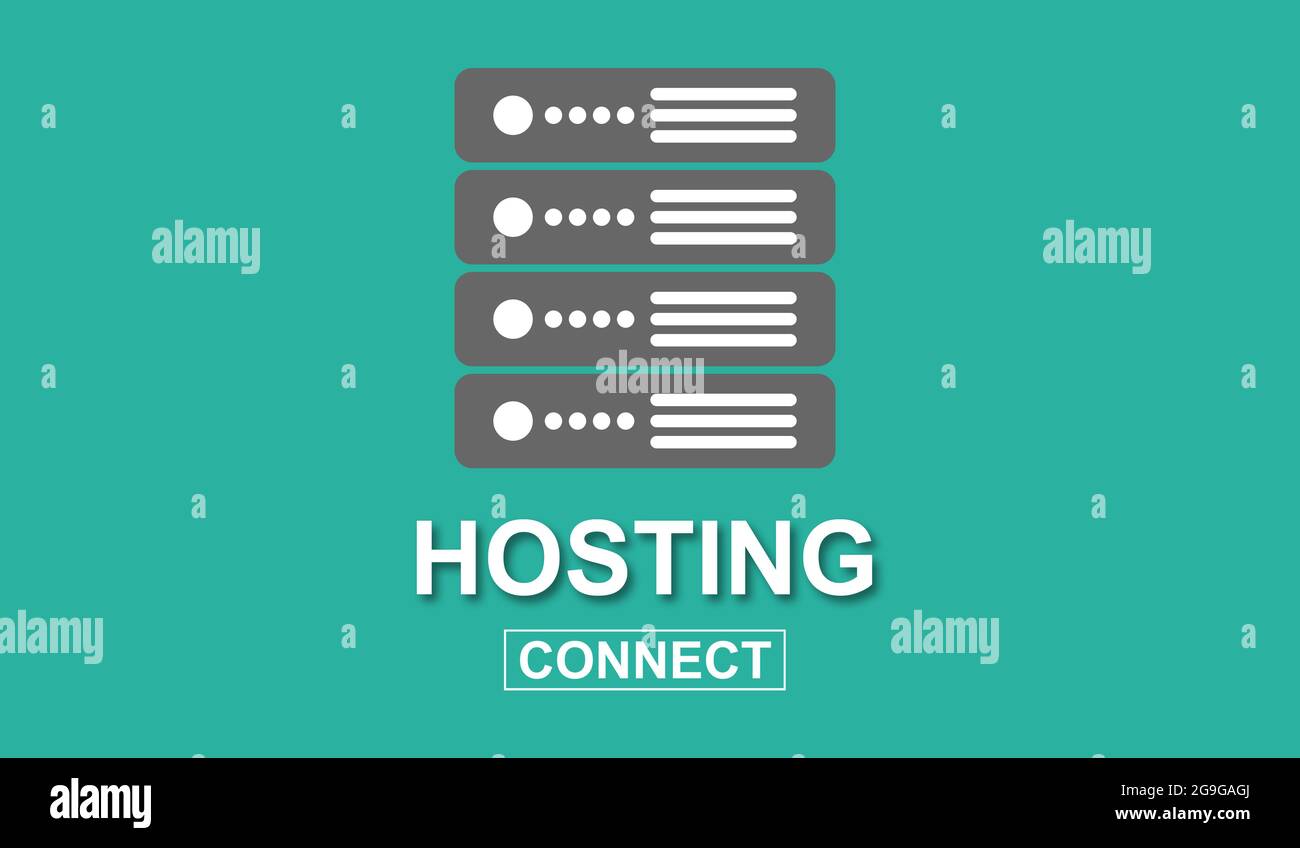 Illustration of a hosting concept Stock Photo - Alamy
