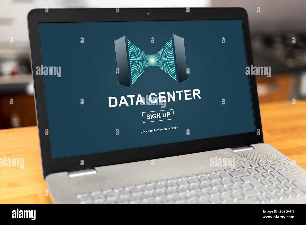 Laptop screen with data center concept Stock Photo - Alamy