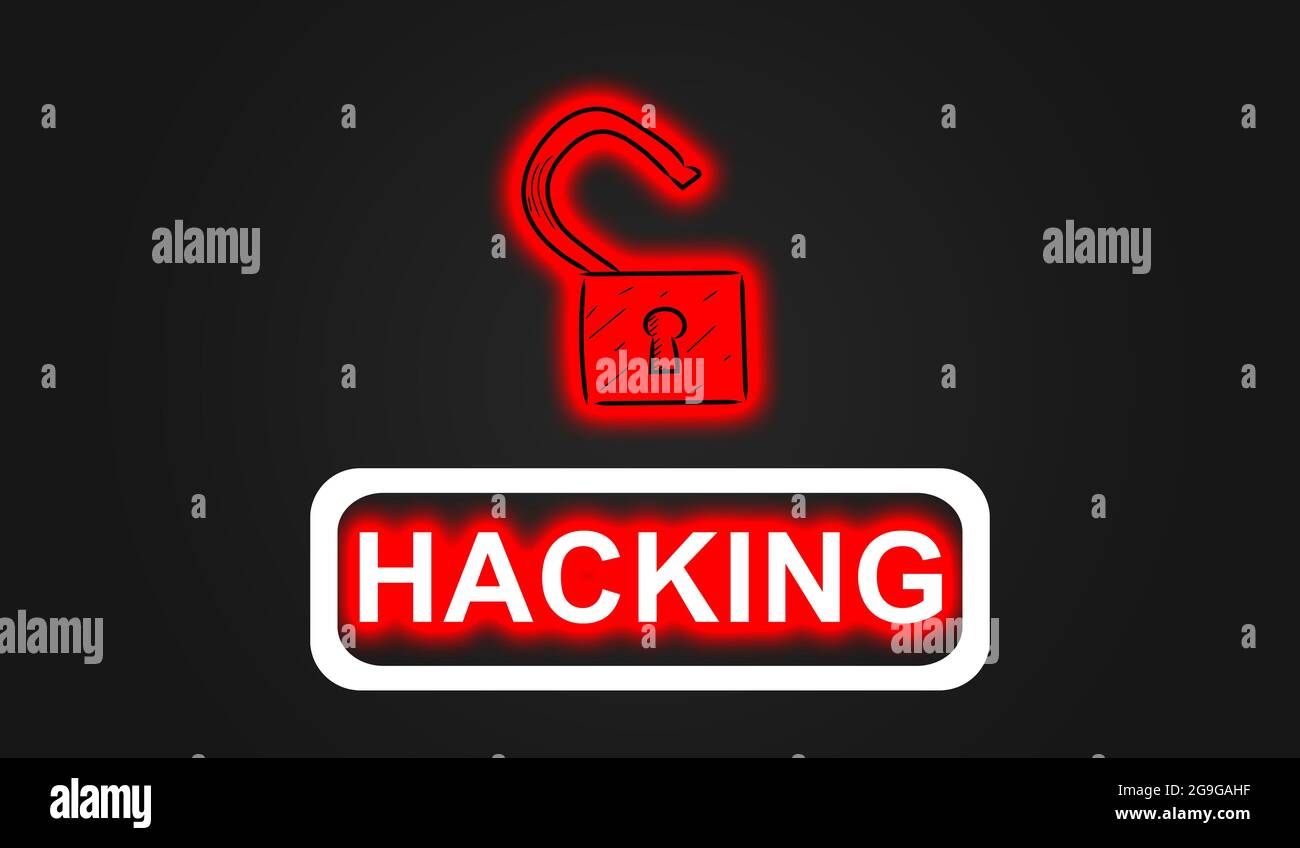 Illustration of a hacking concept Stock Photo - Alamy