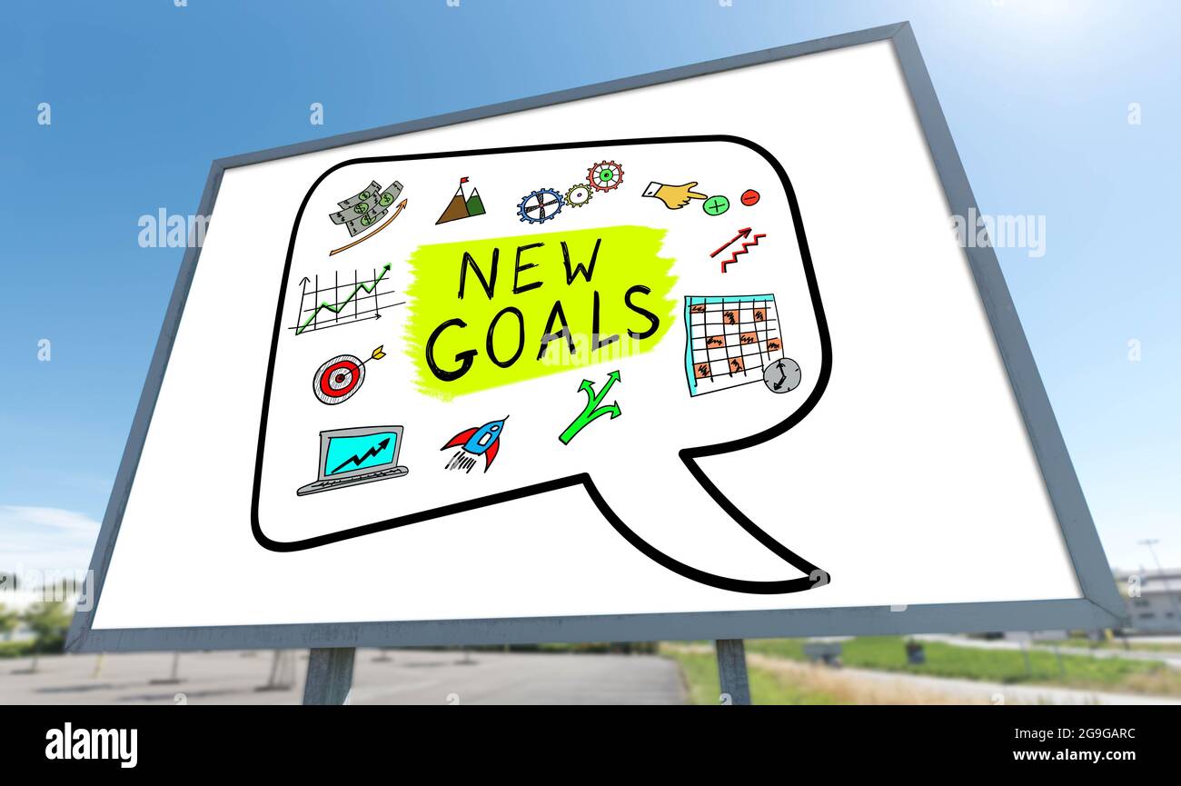 New goals concept drawn on a billboard Stock Photo - Alamy
