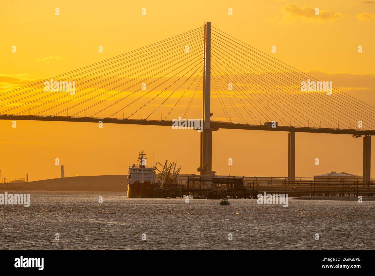 The Dartford Bridge across the Thames between Dartford and Thurrock at ...