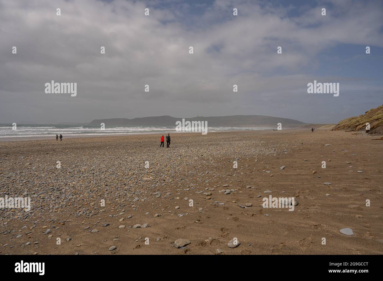 The beach at Porth Neigwl also known as Hells Mouth on the Llyn Peninsular in Gwynedd north ...