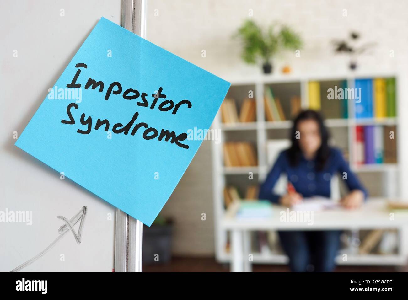 Impostor syndrome written on the sticker on the whiteboard Stock Photo ...