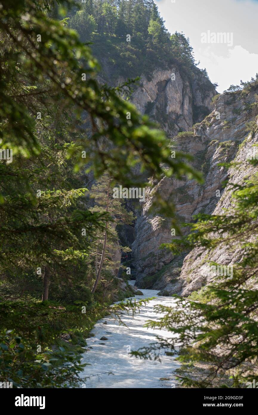 Gleirschklamm, Gleirschtal bei Scharnitz im Karwendelgebirge ...