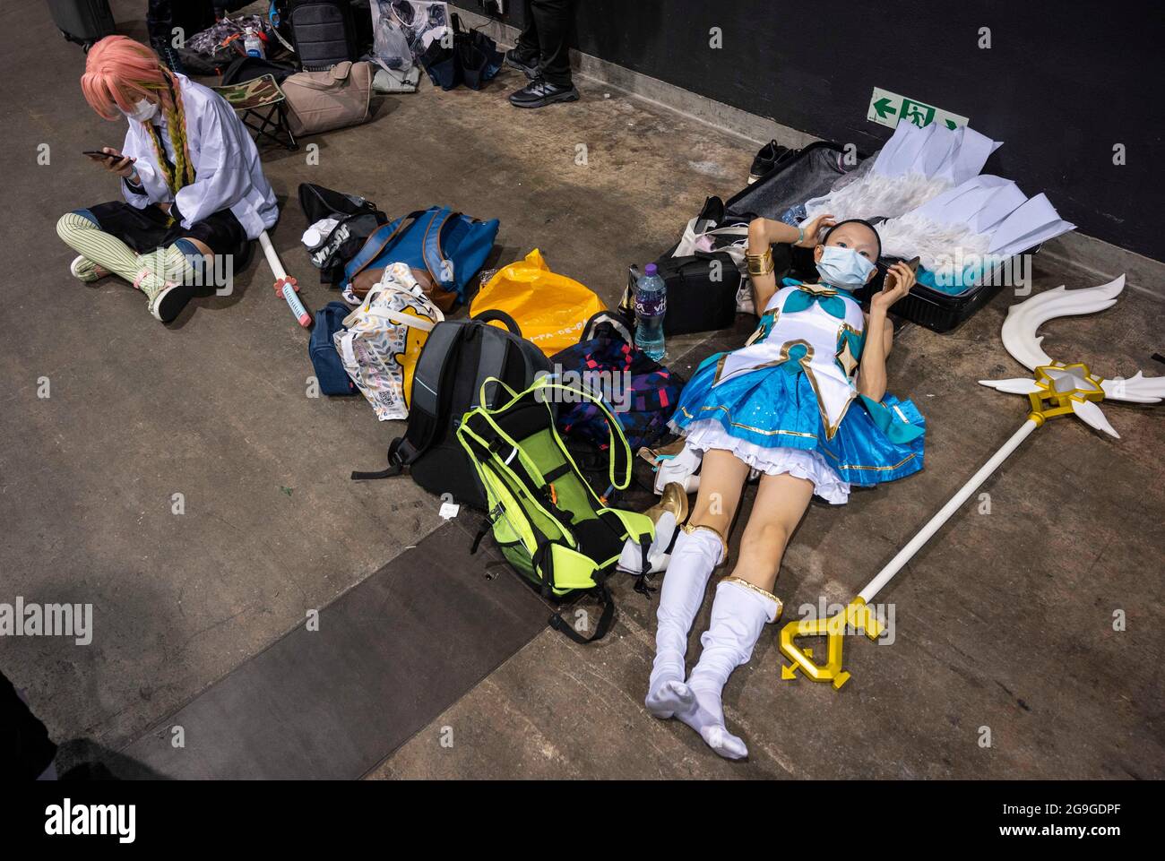 Hong Kong, China. 24th July, 2021. Participant dressed-up cosplayers ...