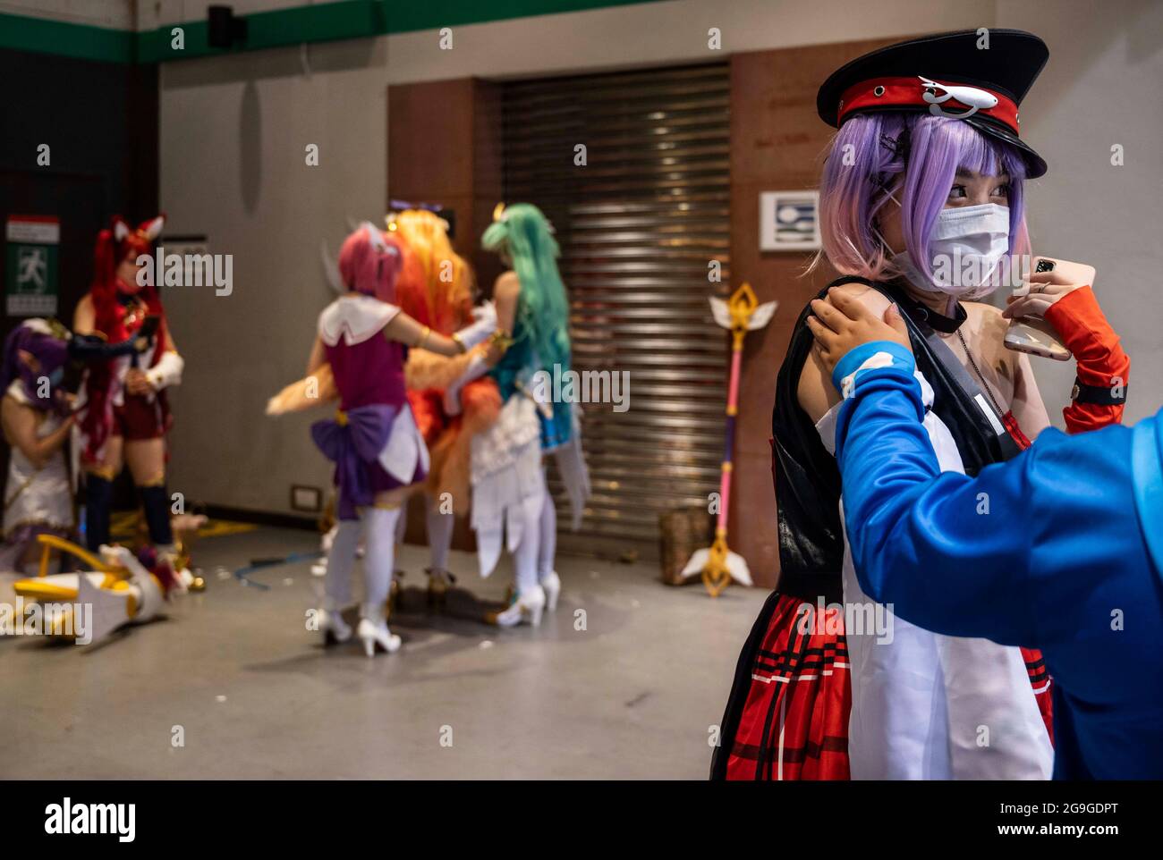 Hong Kong, China. 24th July, 2021. Cosplayer are seen dressing up ...