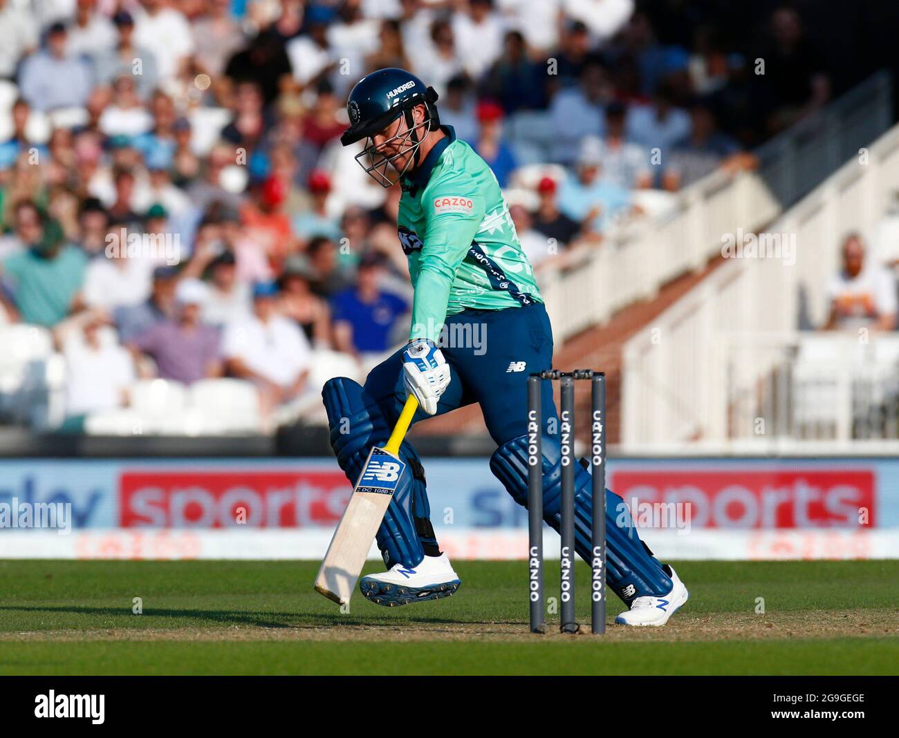 LONDON, ENGLAND - July 22: Jason Roy of Oval Invincibles during The ...