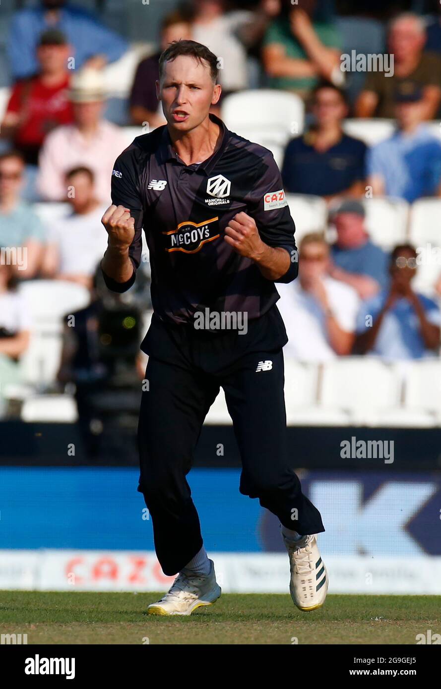 LONDON, ENGLAND - July 22: Tom Hartley of Manchester Originals ...
