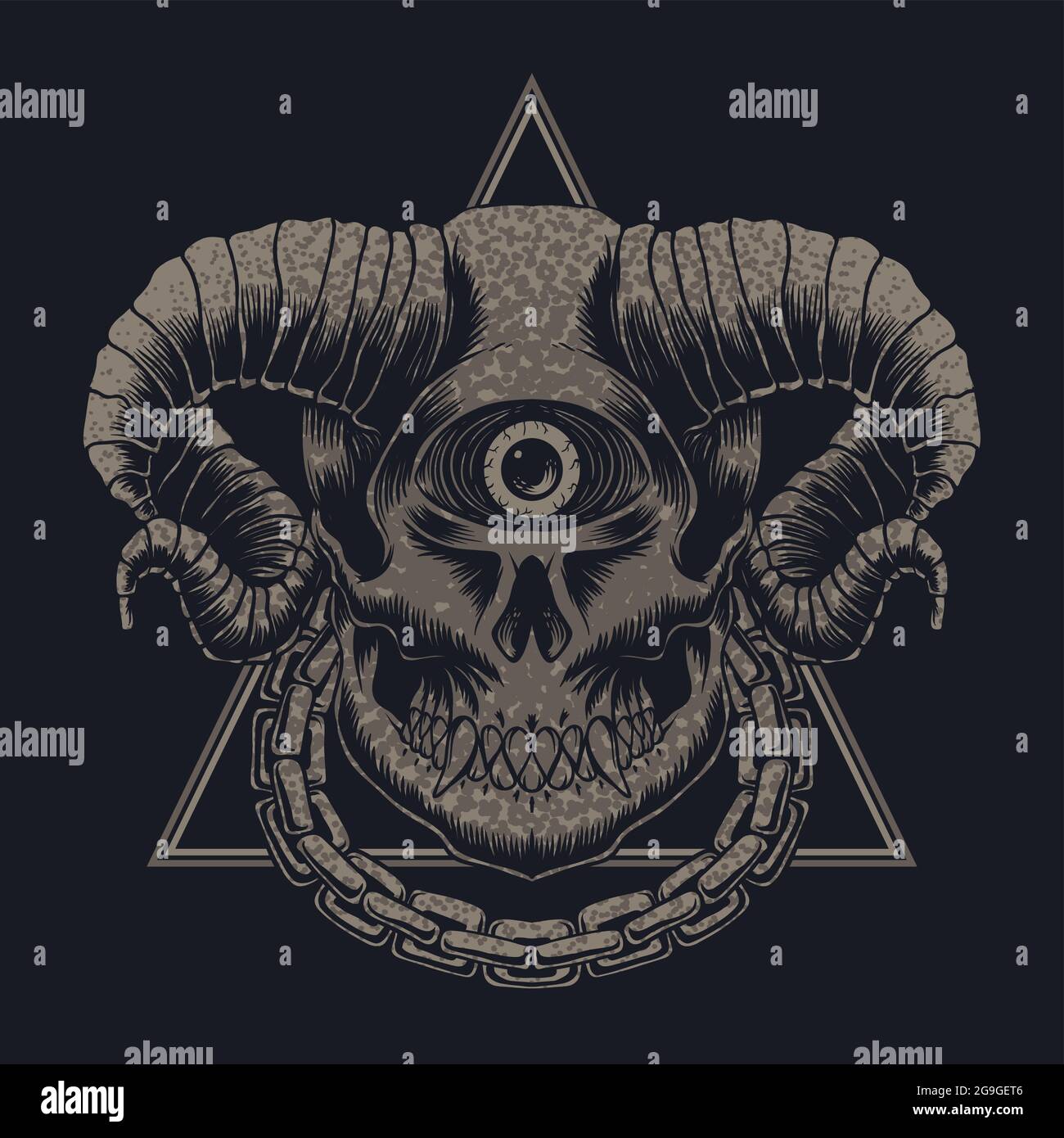 Monster skull One eye vector illustration Stock Vector Image & Art - Alamy