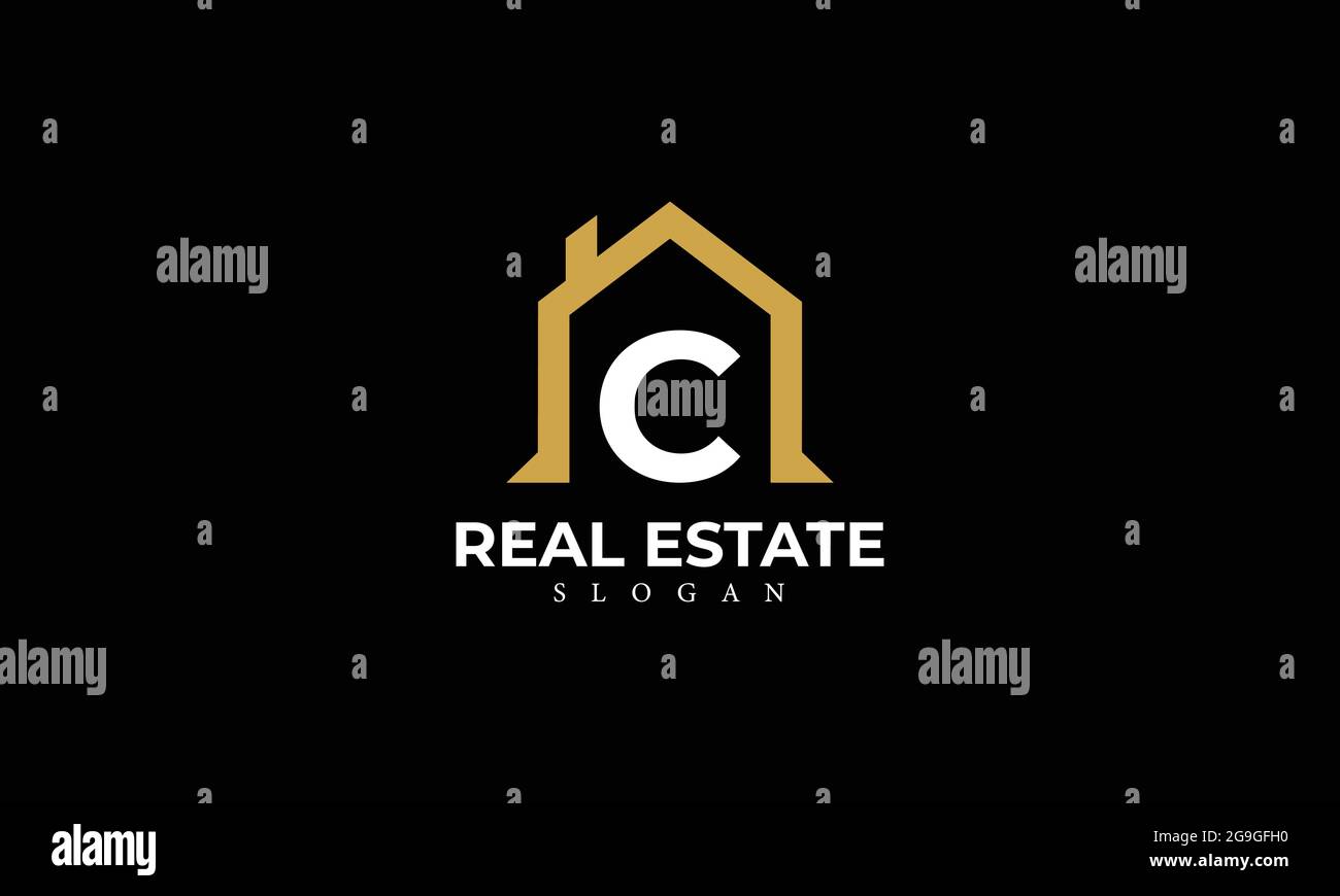 Alphabet C Real Estate Monogram Vector Logo Design, Letter C House Icon ...