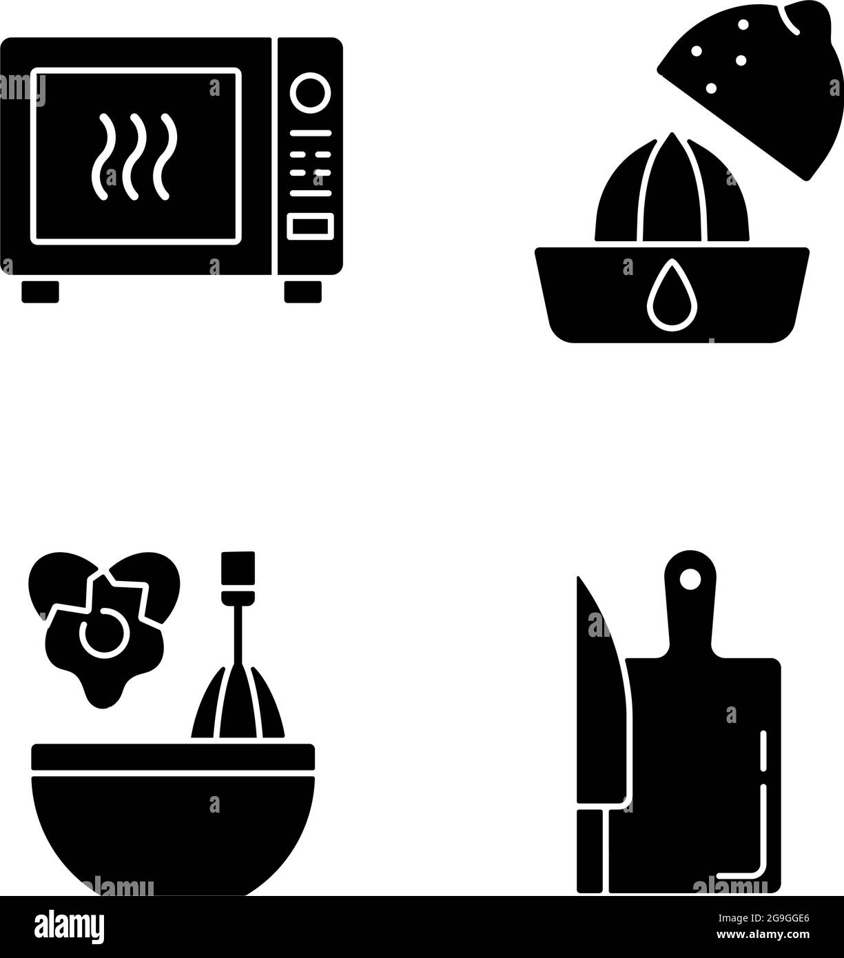 Food recipe black glyph icons set on white space Stock Vector Image ...