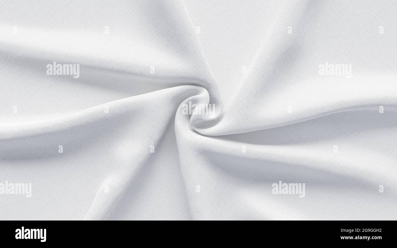 Blank white twisted fabric material mockup, 3d rendering. Empty ...