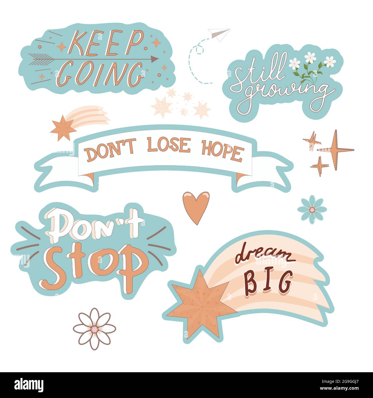 Set motivation stickers Quote Poster Inspiration Motivation Lettering ...