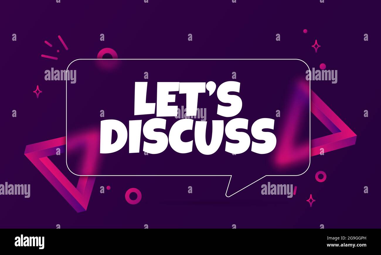 QLets discuss uiz. Speech bubble banner with Let is discuss text ... QLets discuss uiz. Speech bubble banner with Let is discuss text ...