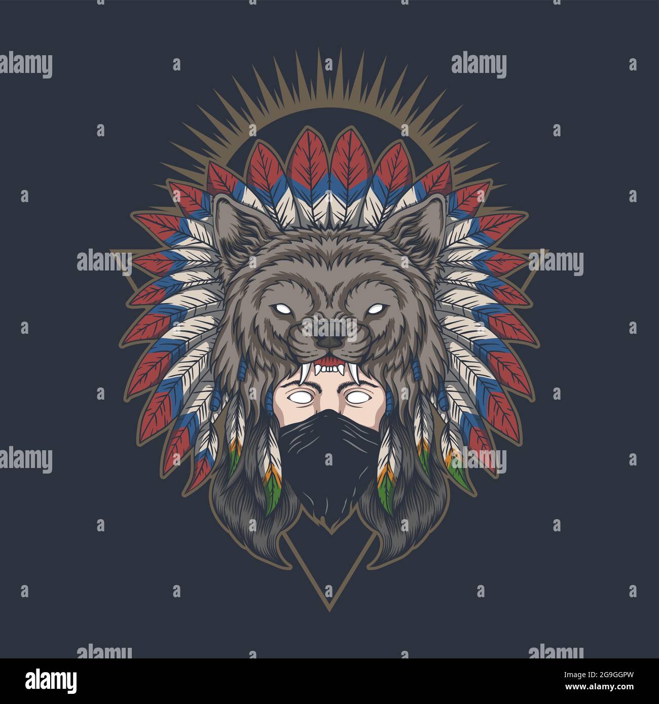 Wearing a native american style headdress Stock Vector Images - Alamy
