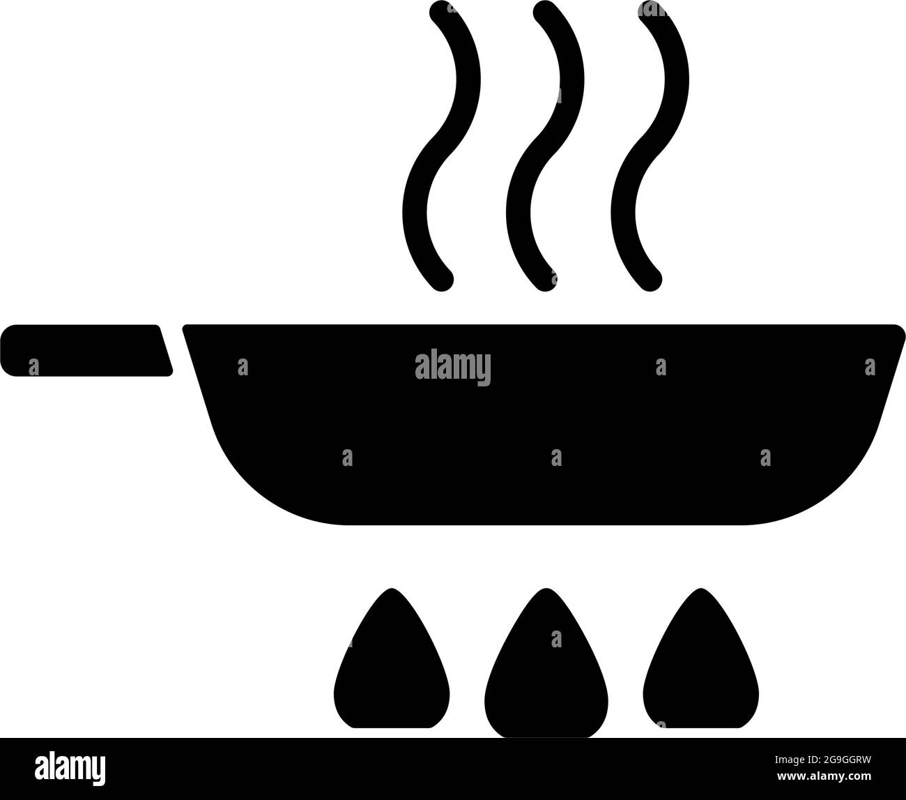 Fry pan black glyph icon Stock Vector Image & Art - Alamy