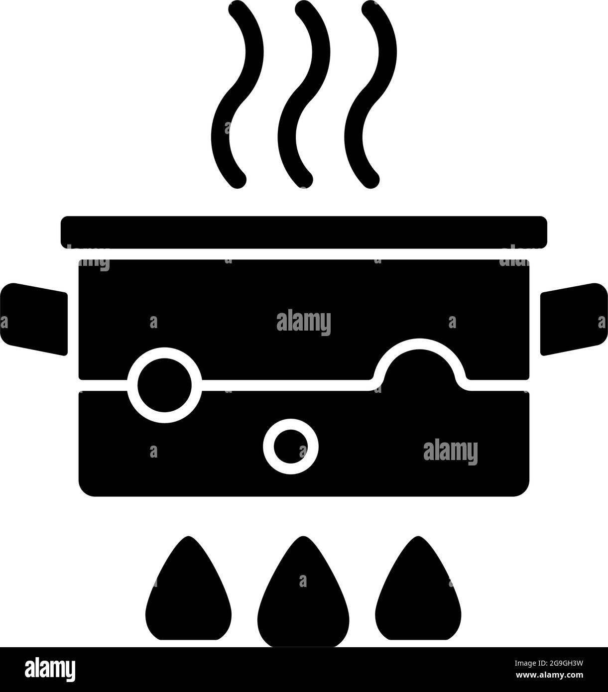 Boil for cooking black glyph icon Stock Vector Image & Art - Alamy