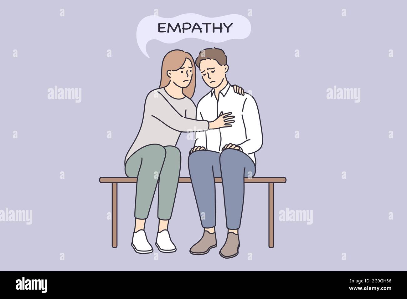Empathy and Compassion, understanding concept. Young woman sitting and ...