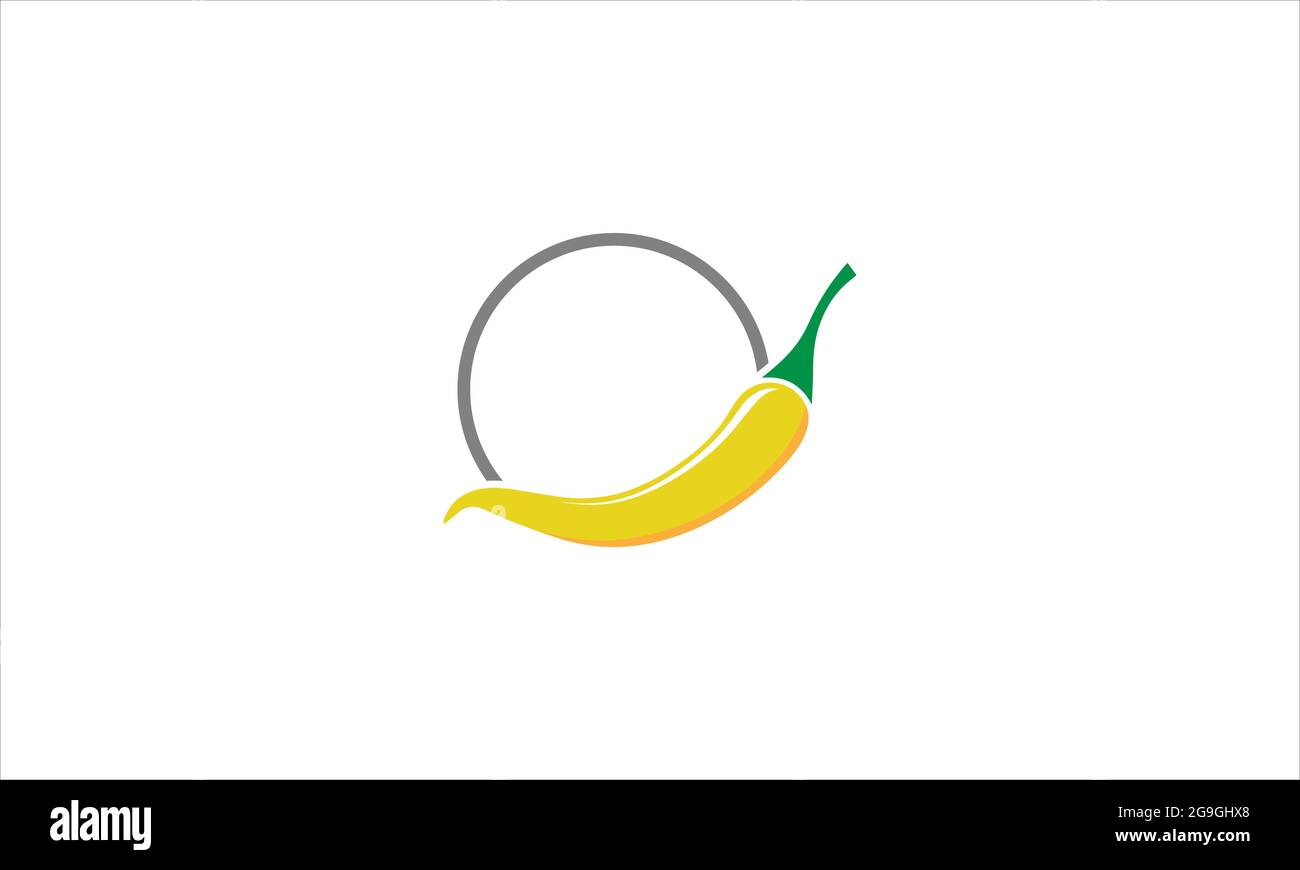 yellow pepper Chili in circle Symbol Vector Icon Illustration Stock ...