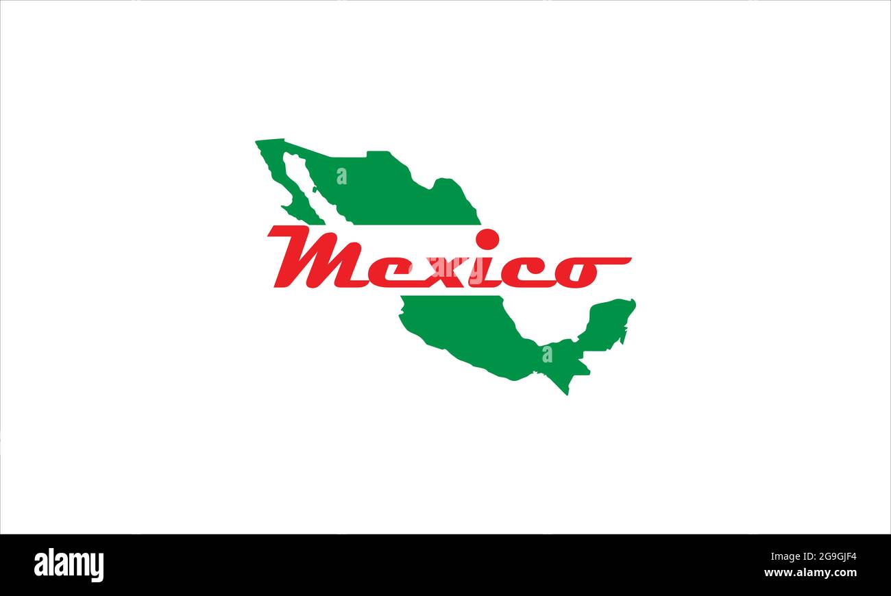 Green Mexico country map icon vector with red Mexican letter vector ...