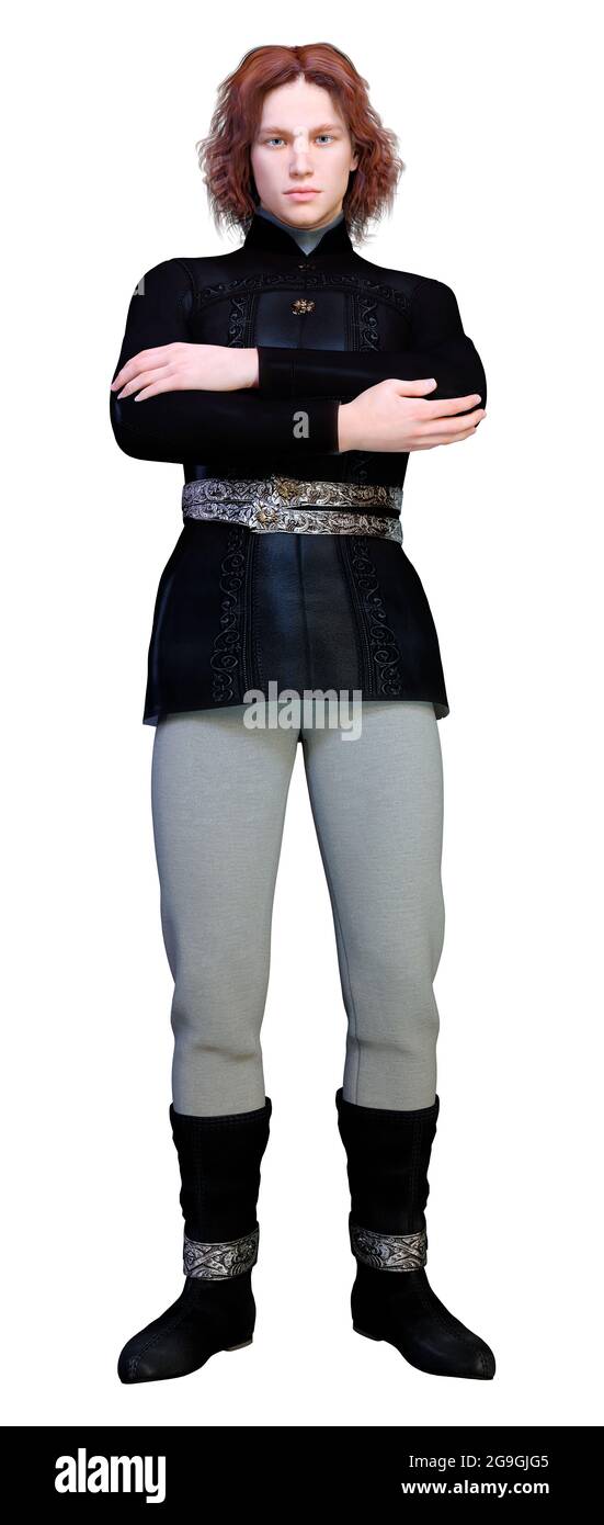 3D rendering of a fairy tale medieval prince isolated on white ...