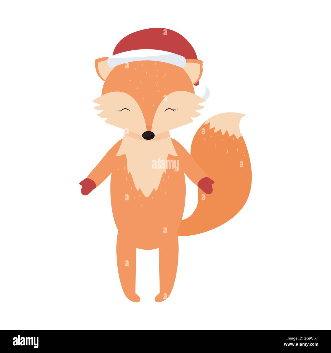 Cute fox in christmas Cut Out Stock Images & Pictures - Alamy