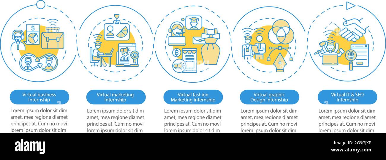 Remote internship areas vector infographic template Stock Vector Image ...